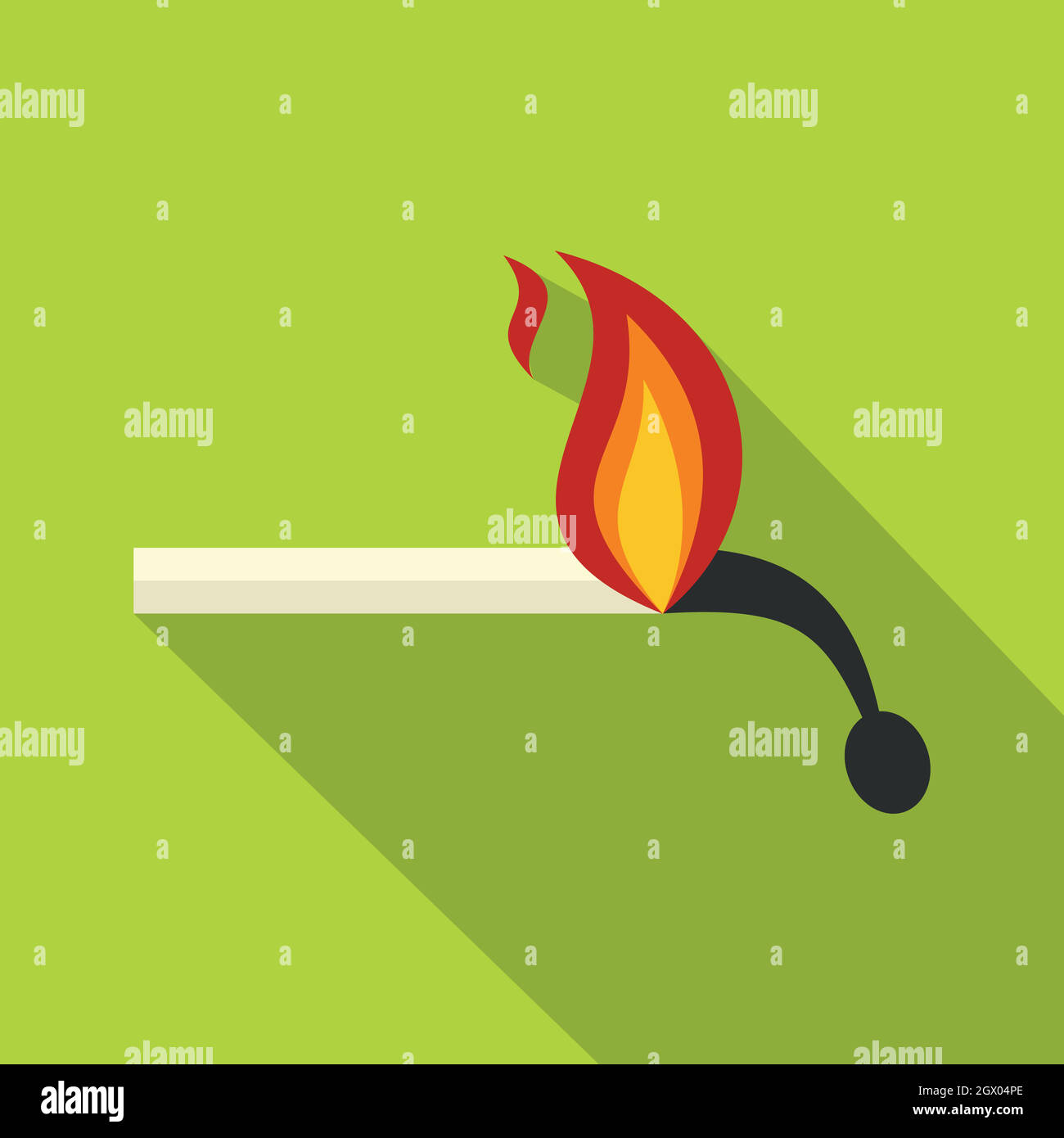 Burning match icon, flat style Stock Vector Image & Art - Alamy