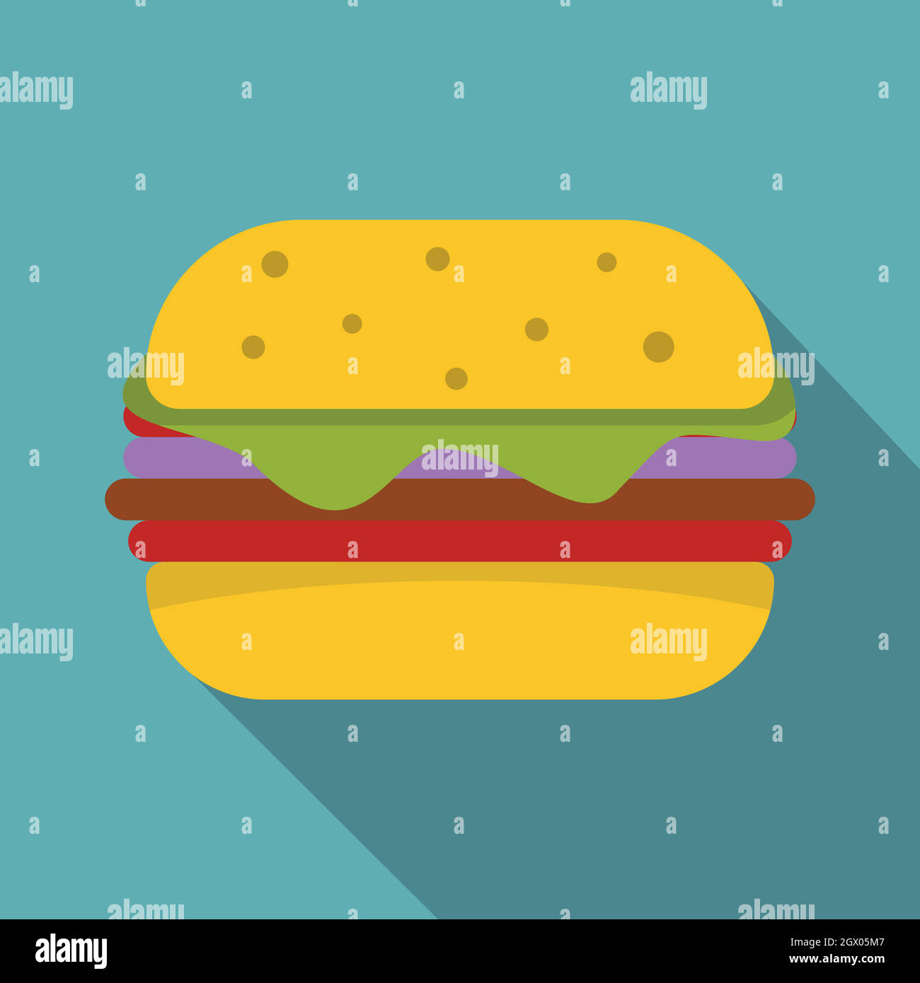 Burger lettuce meat patty Stock Vector Images - Alamy