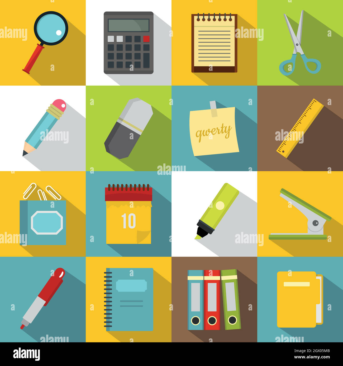 School folder paper stationery Stock Vector Images - Alamy