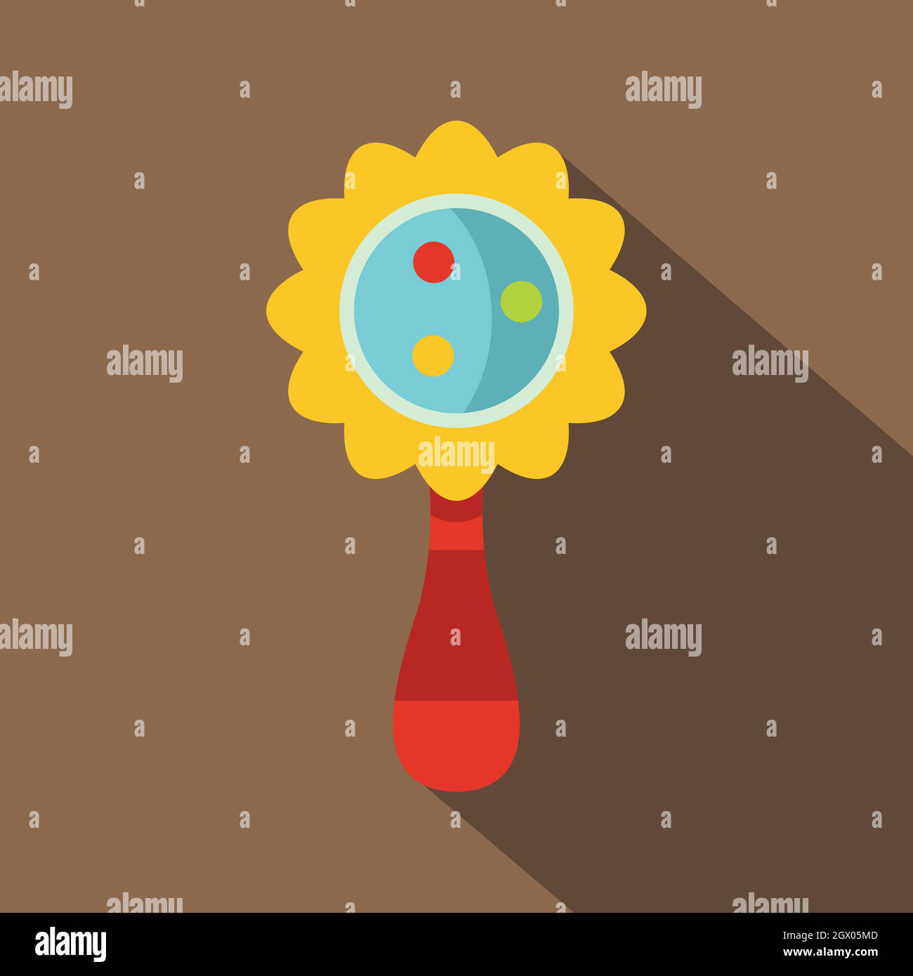 Colorful baby rattle icon, flat style Stock Vector Image & Art - Alamy