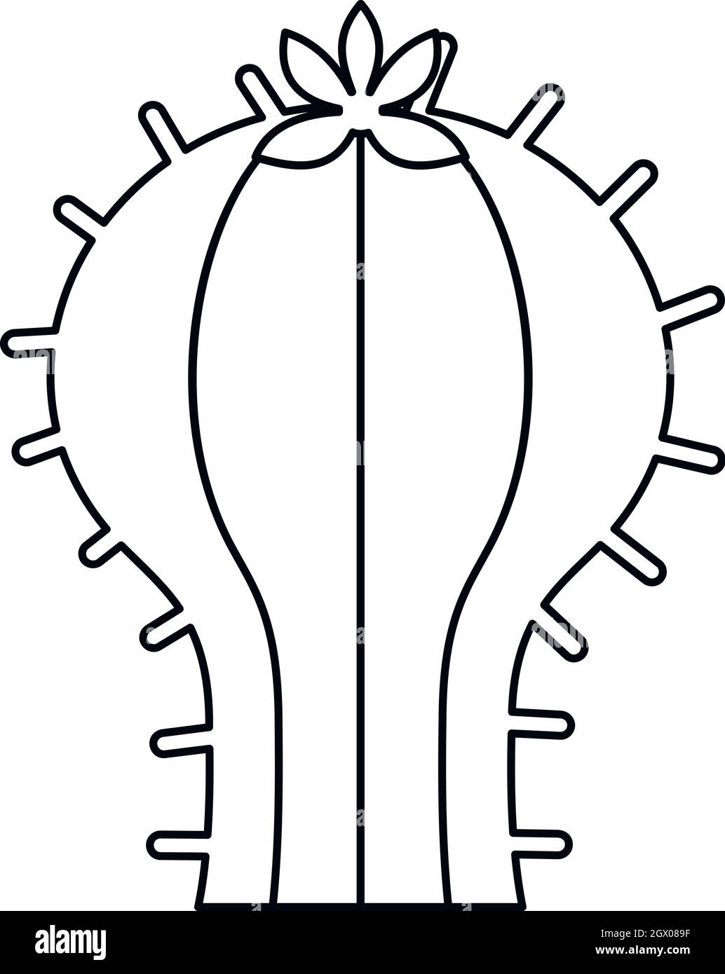 Cactus with flower icon, outline style Stock Vector Image & Art - Alamy