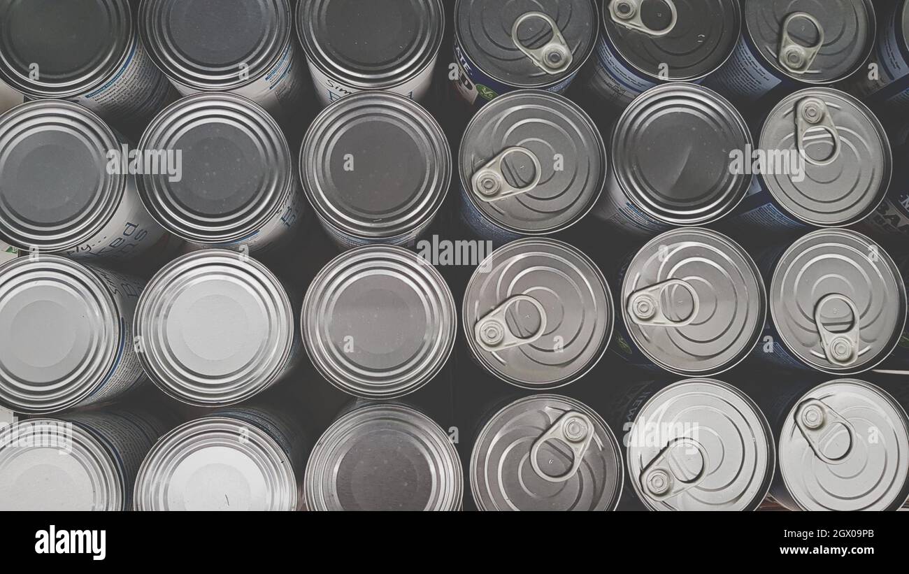 Tinned food stack hi-res stock photography and images - Alamy