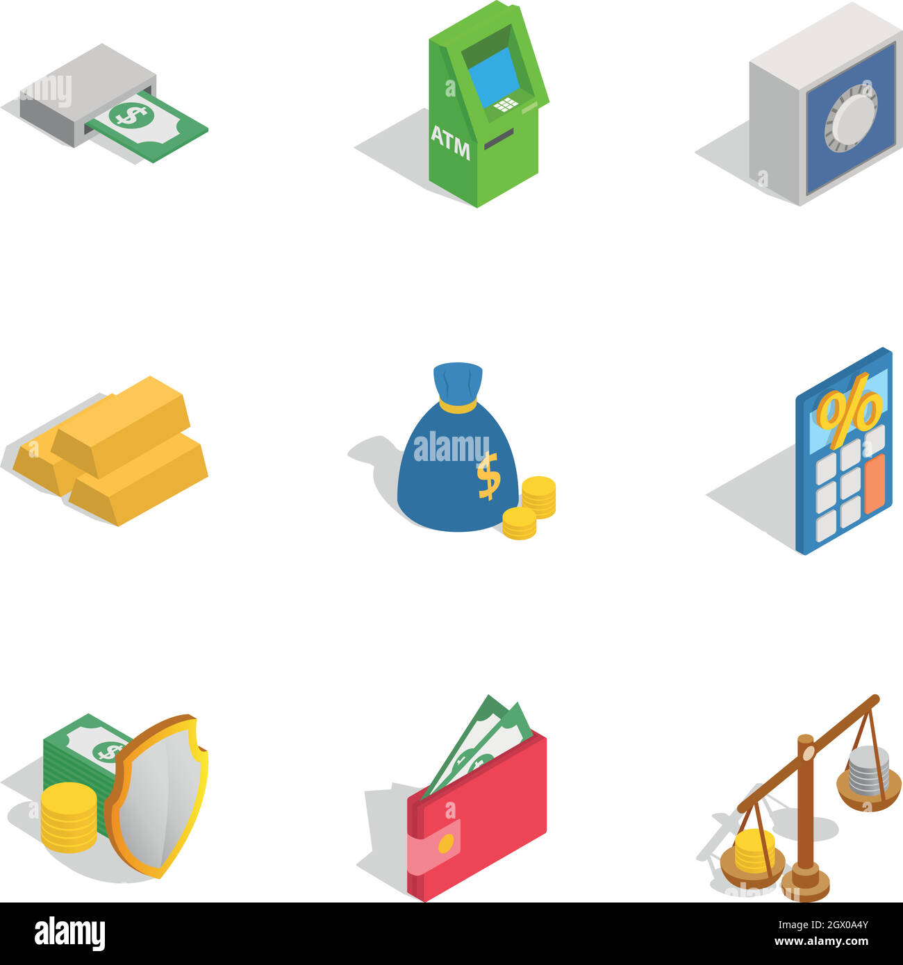 Financial investment icons, isometric 3d style Stock Vector Image & Art ...