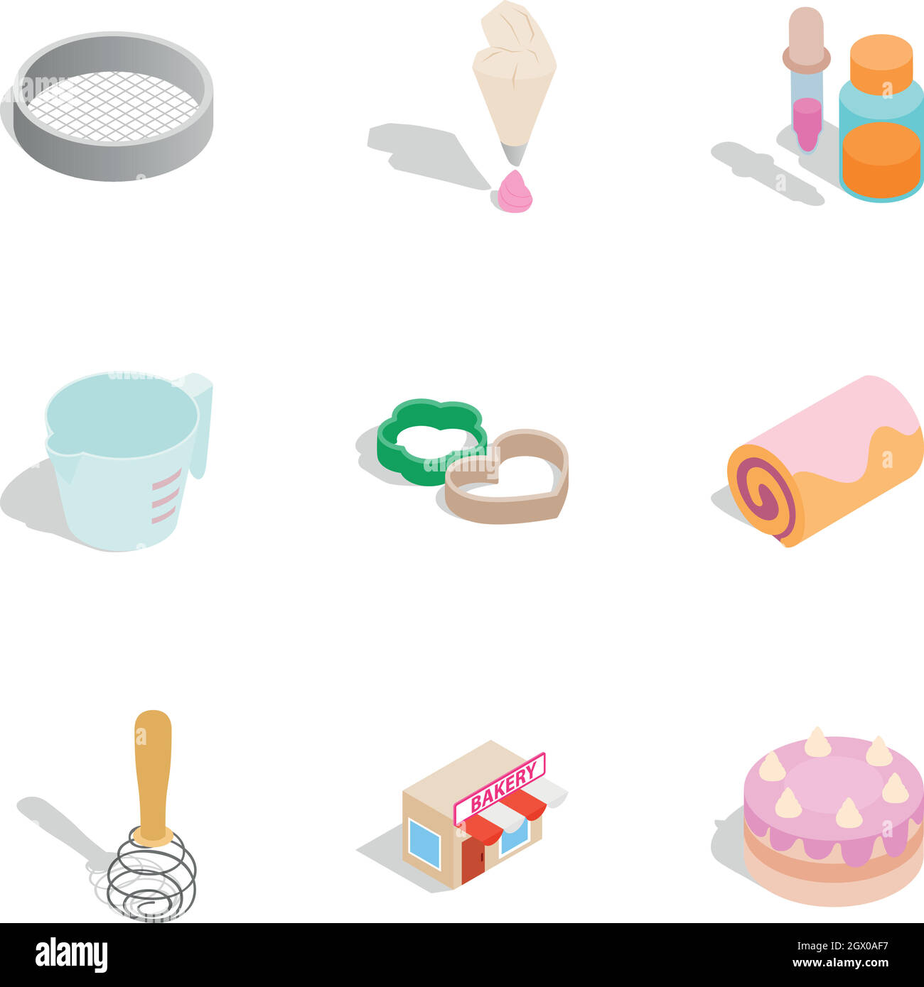 Baking elements icons, isometric 3d style Stock Vector Image & Art - Alamy