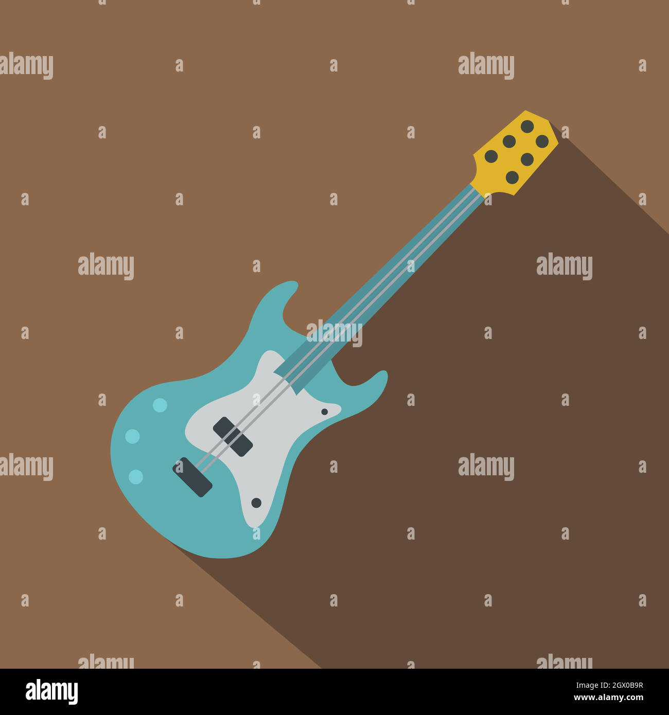 Blue electric guitar icon, flat style Stock Vector Image & Art - Alamy