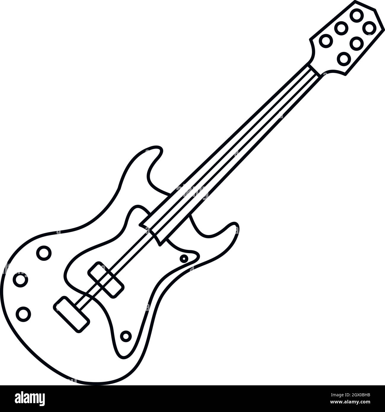 Electric guitar icon, outline style Stock Vector Image & Art - Alamy