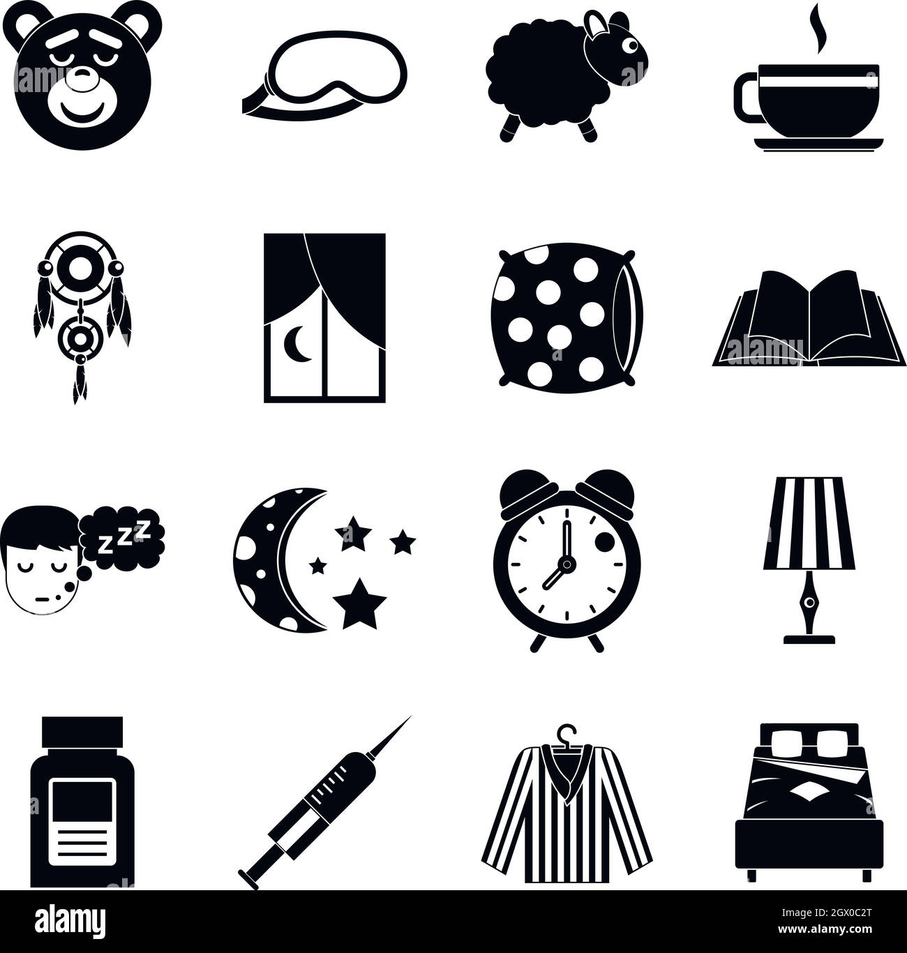 Sleep icons set, simple style Stock Vector Image & Art - Alamy