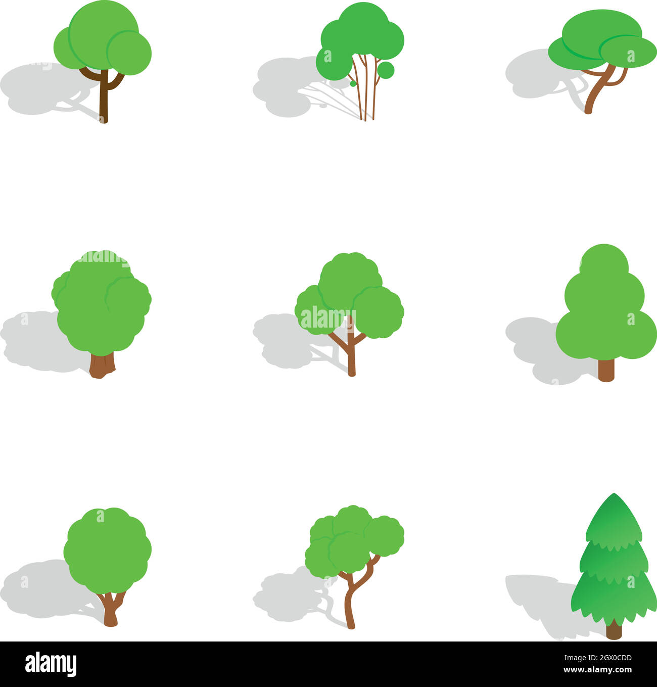 Eco green icons tree hi-res stock photography and images - Alamy
