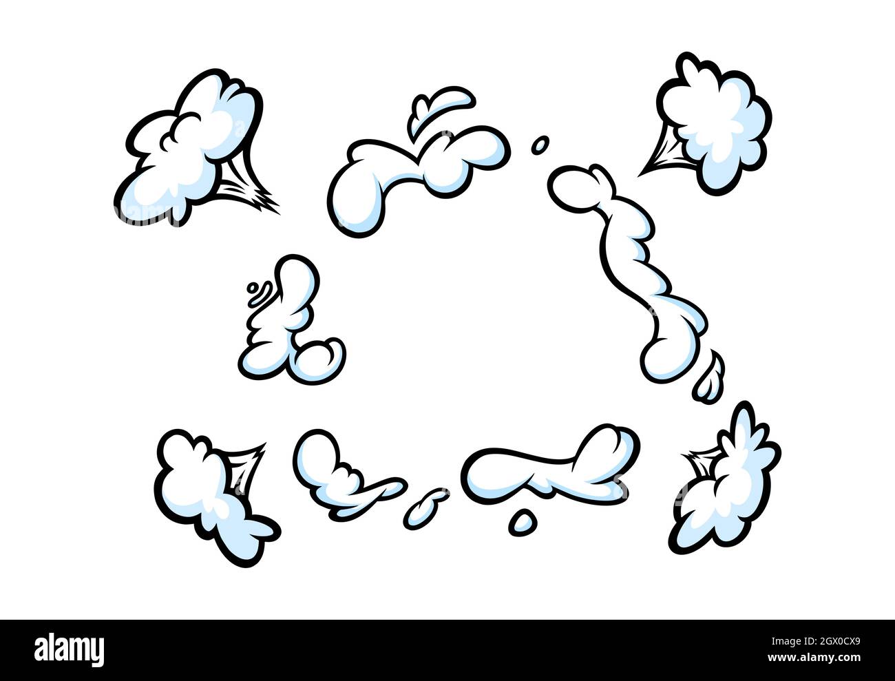 Comic boom smoke effect. Puff and burst clouds for surprising and ...