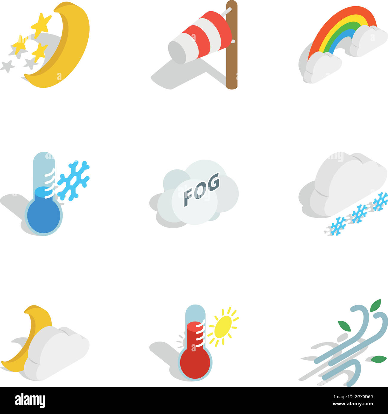 Weather icons set 3d Stock Vector Images - Alamy