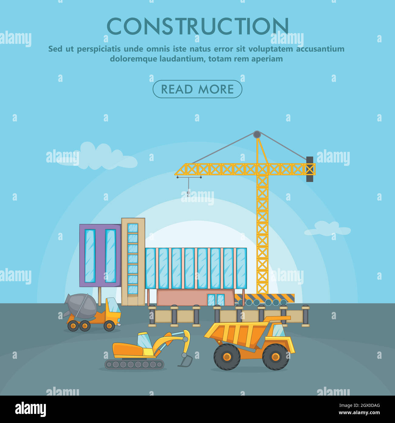 Building process concept area, cartoon style Stock Vector Image & Art ...