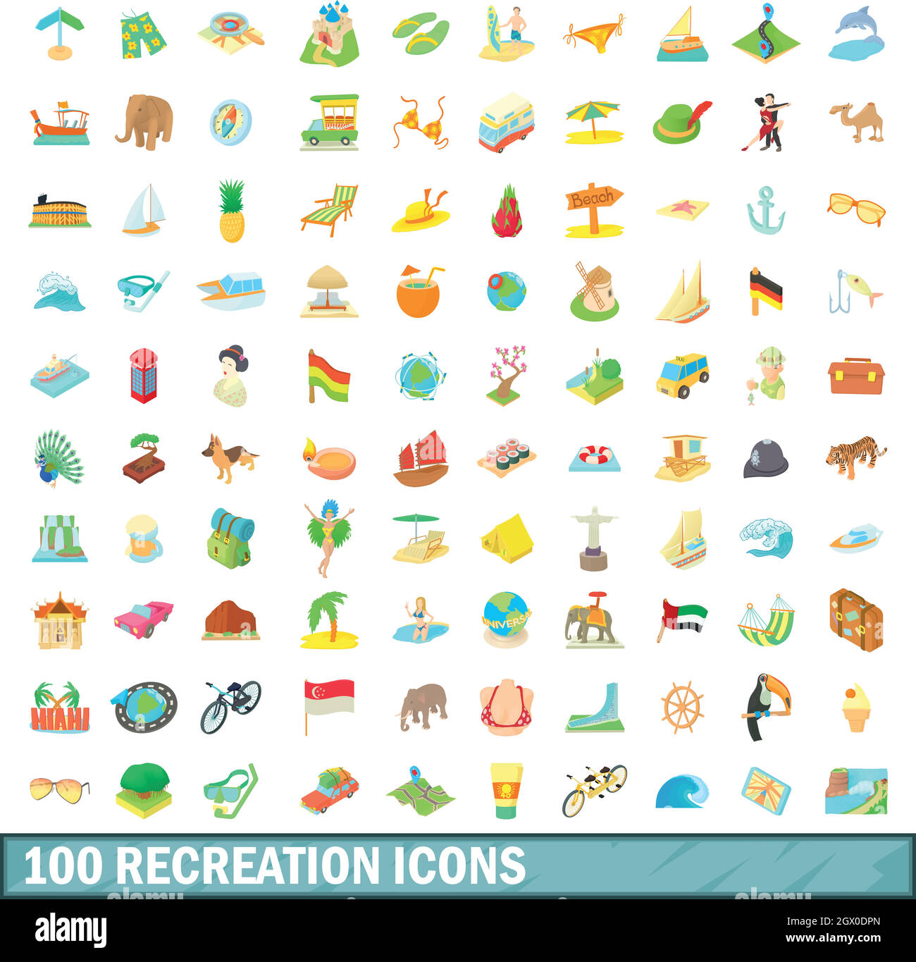 Backpack camp set cartoon Stock Vector Images - Alamy