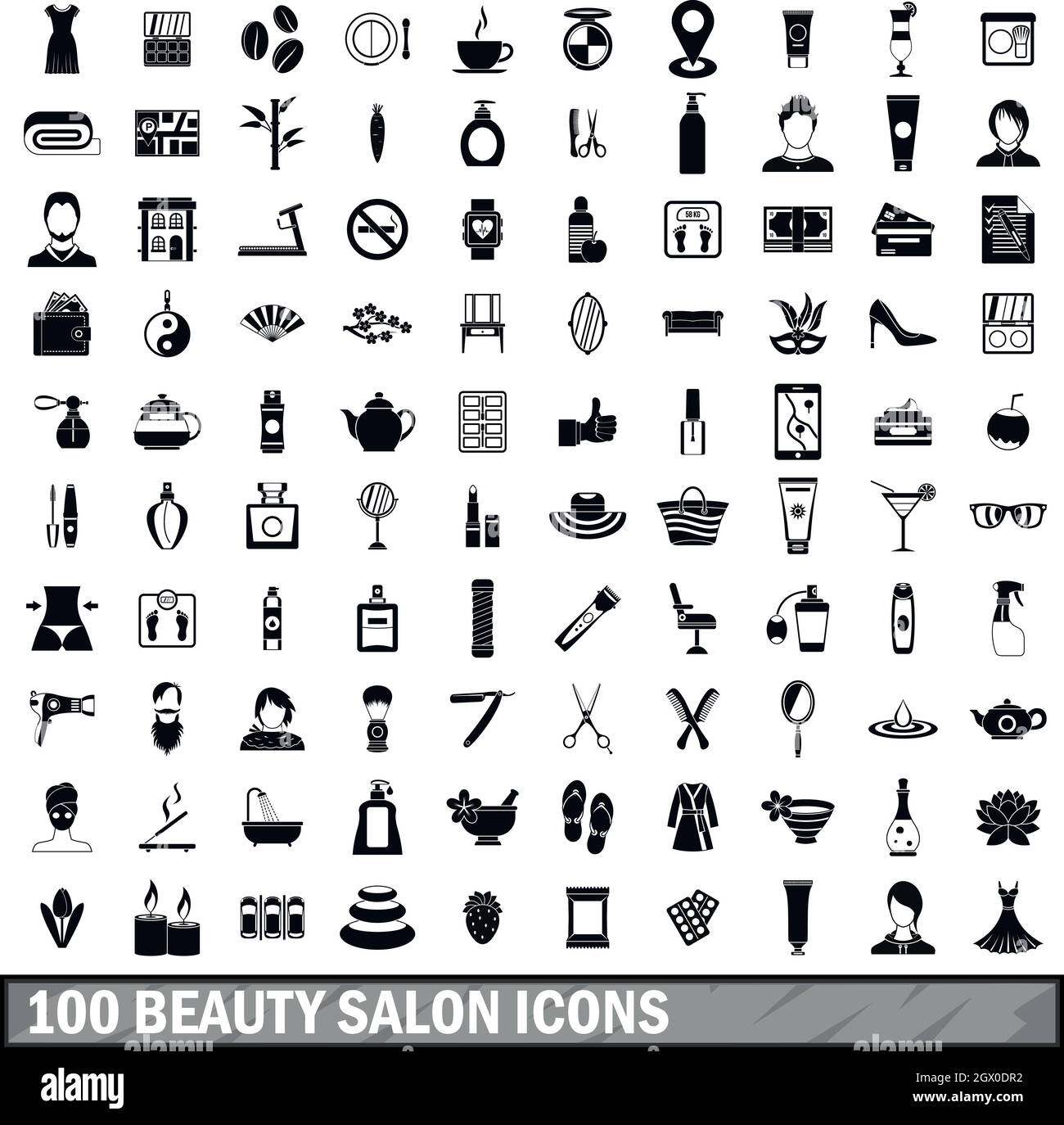 100 beauty salon icons set in simple style Stock Vector Image & Art - Alamy