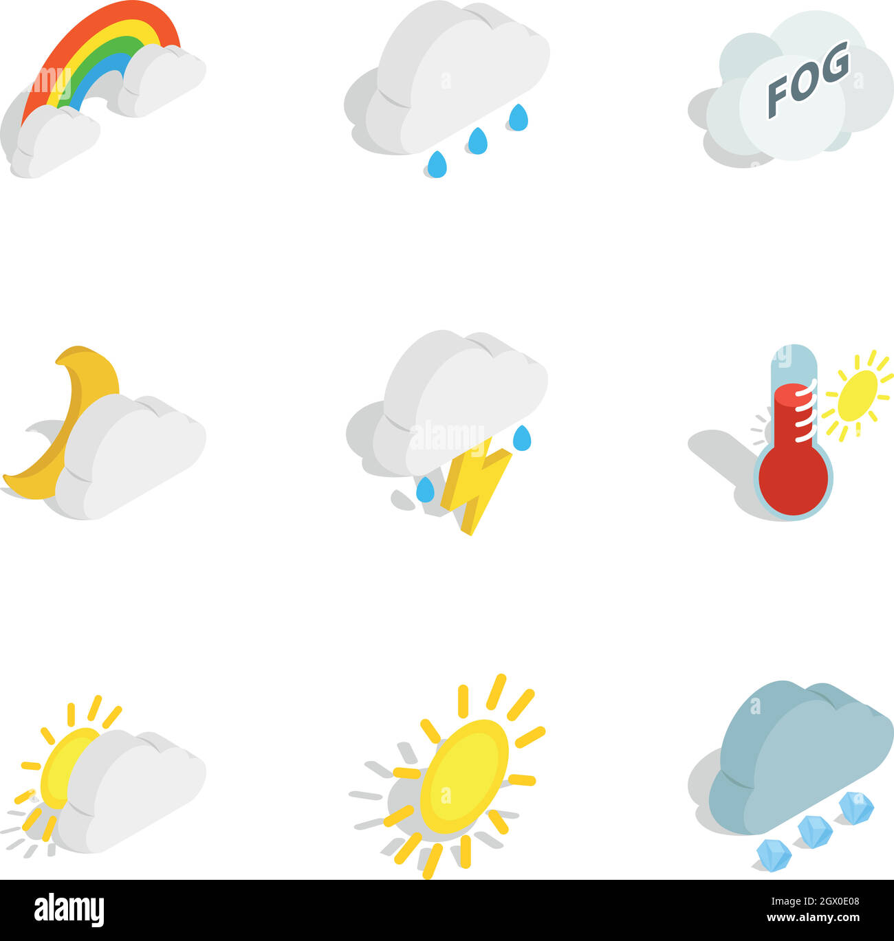 Climate icons, isometric 3d style Stock Vector Image & Art - Alamy
