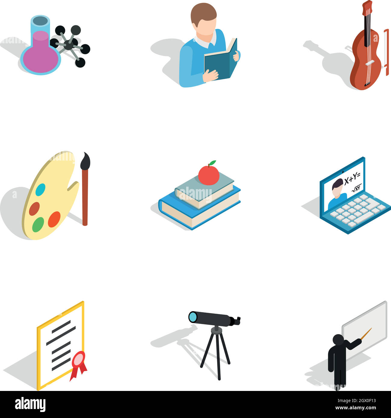 Education icons, isometric 3d style Stock Vector Image & Art - Alamy