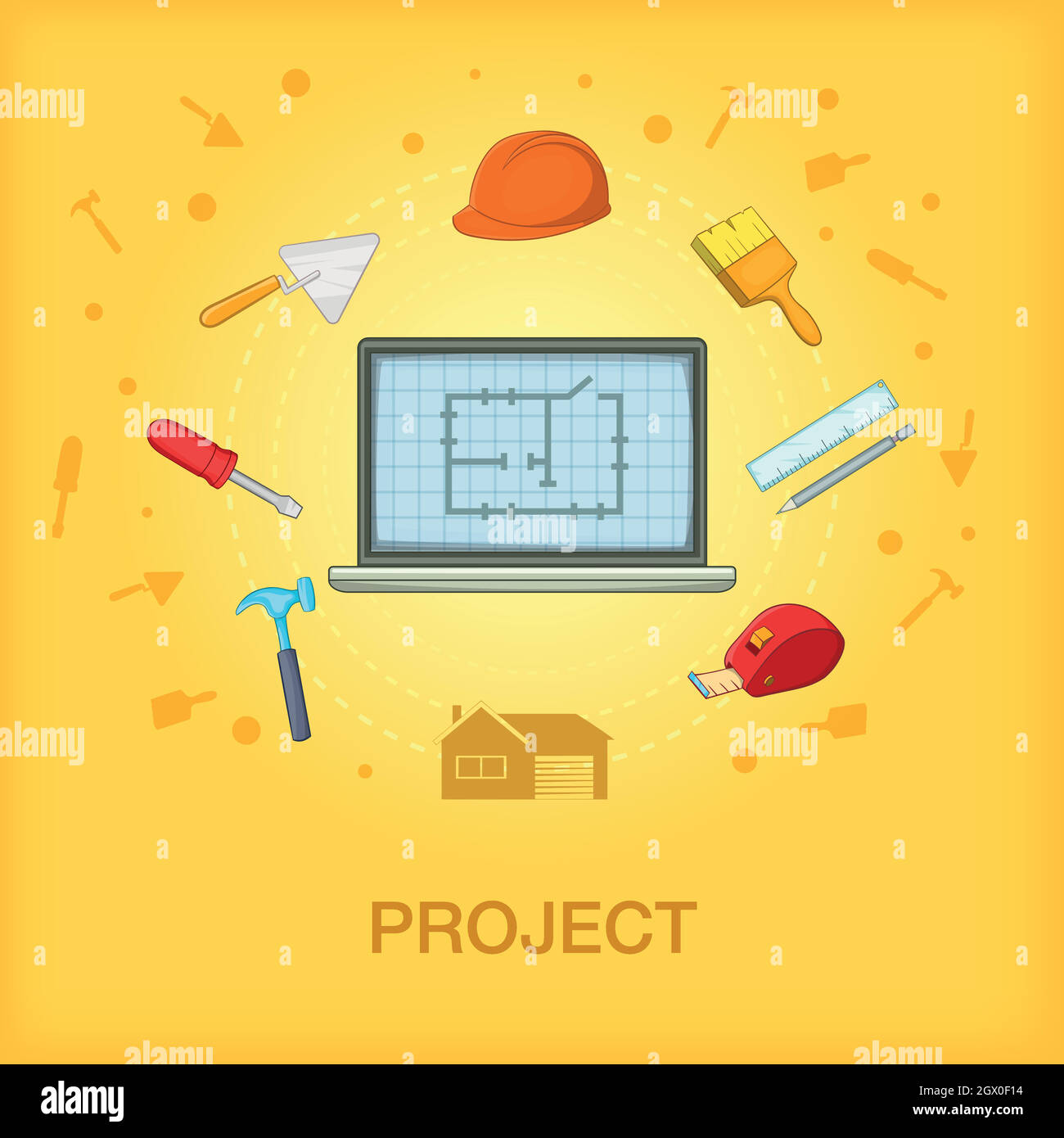 Building process concept cellphone, cartoon style Stock Vector Image ...