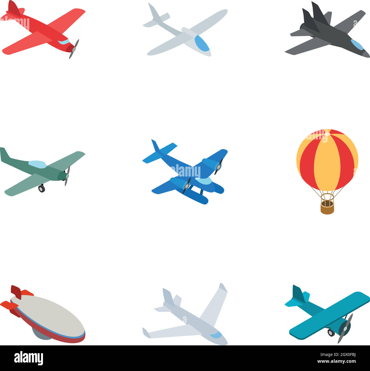 Airplane icons, isometric 3d style Stock Vector Image & Art - Alamy