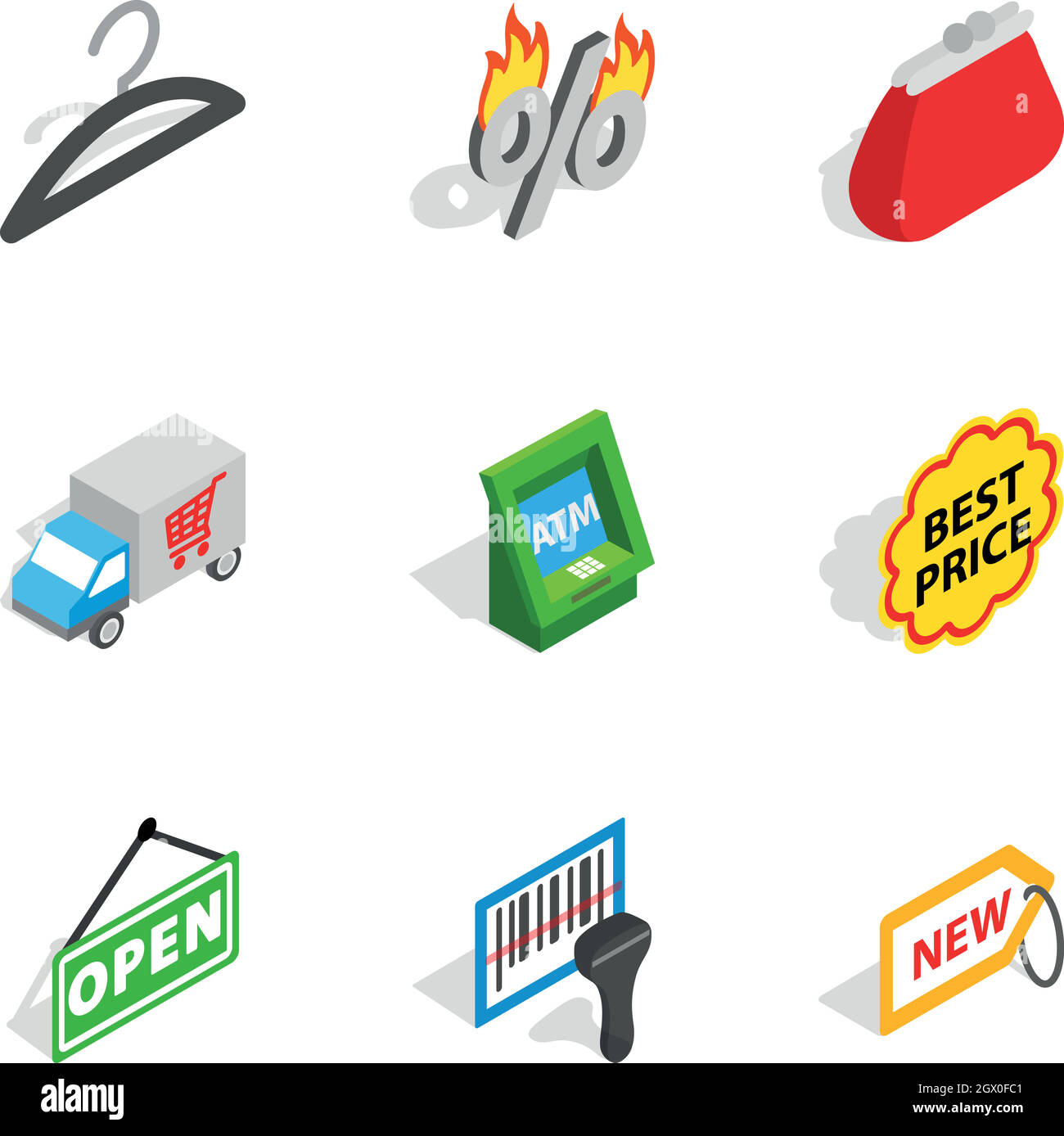 Internet shopping icons isometric Cut Out Stock Images & Pictures - Alamy