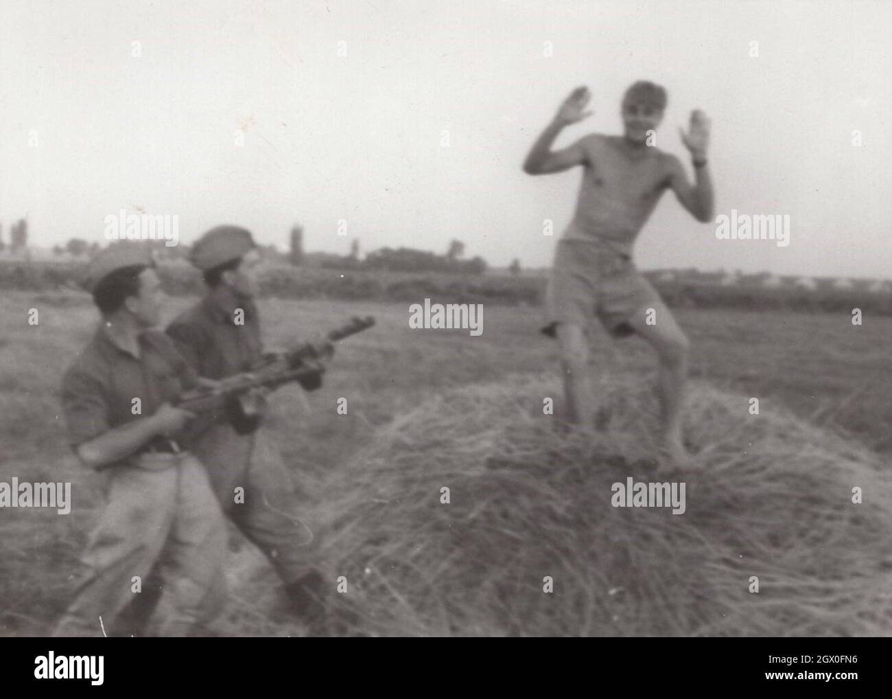 vintage / Retro army / military PPsh-41 series 3. Two soldiers are ...