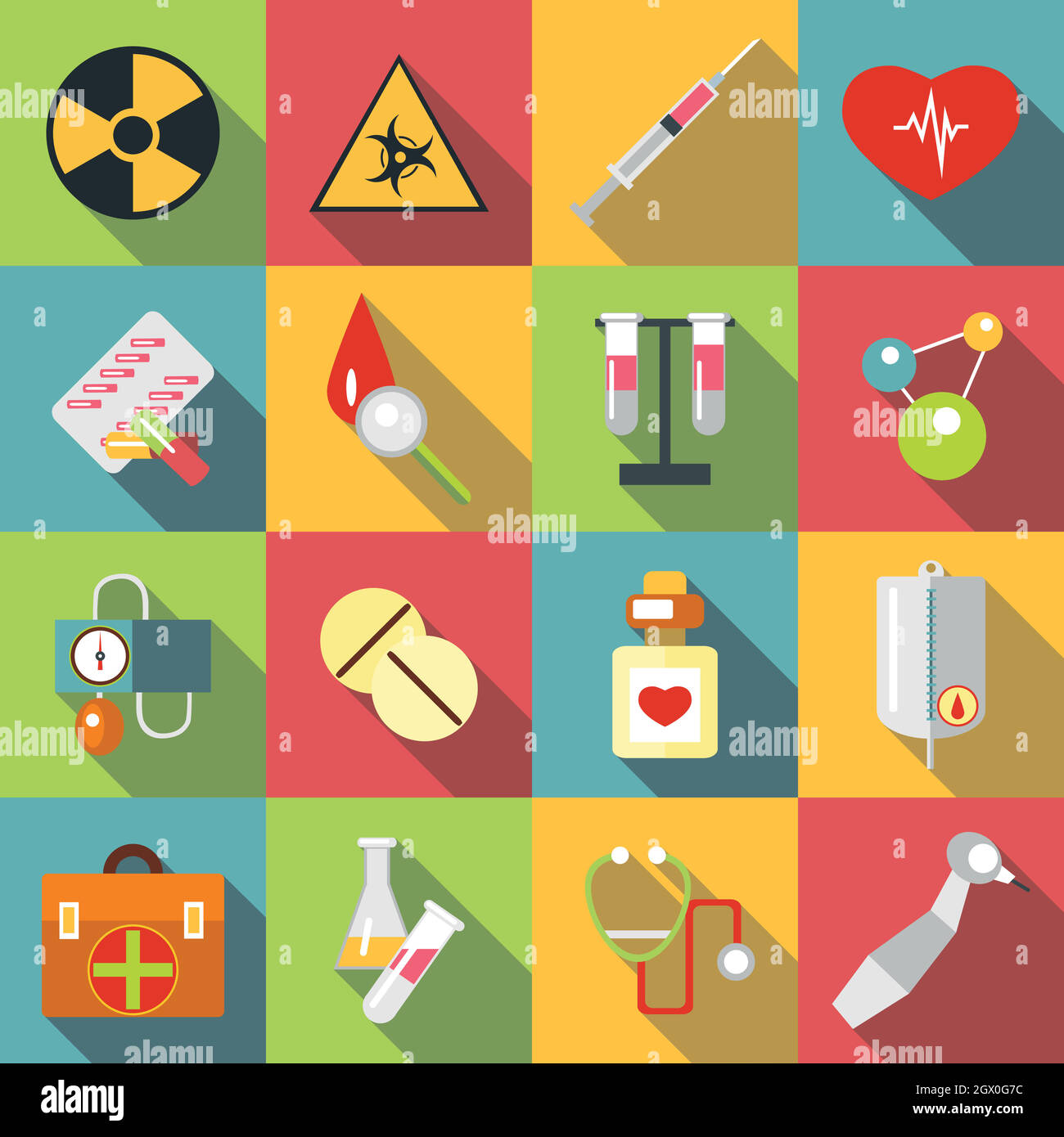 Medical items icons set, flat style Stock Vector Image & Art - Alamy