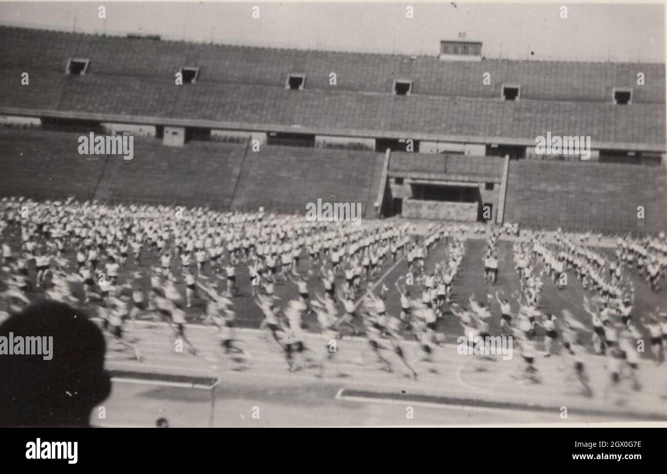 original retro photo about a sport event with a super ball head shadow ...