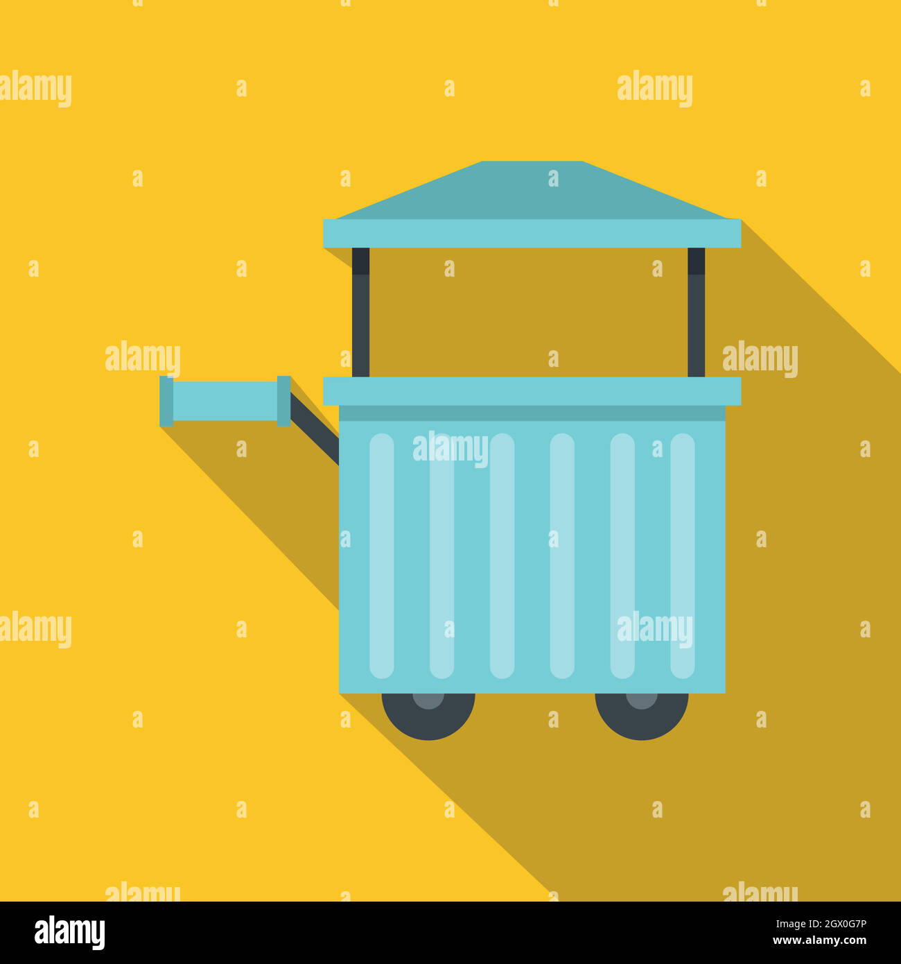 Blue trolley with awning icon, flat style Stock Vector Image & Art - Alamy