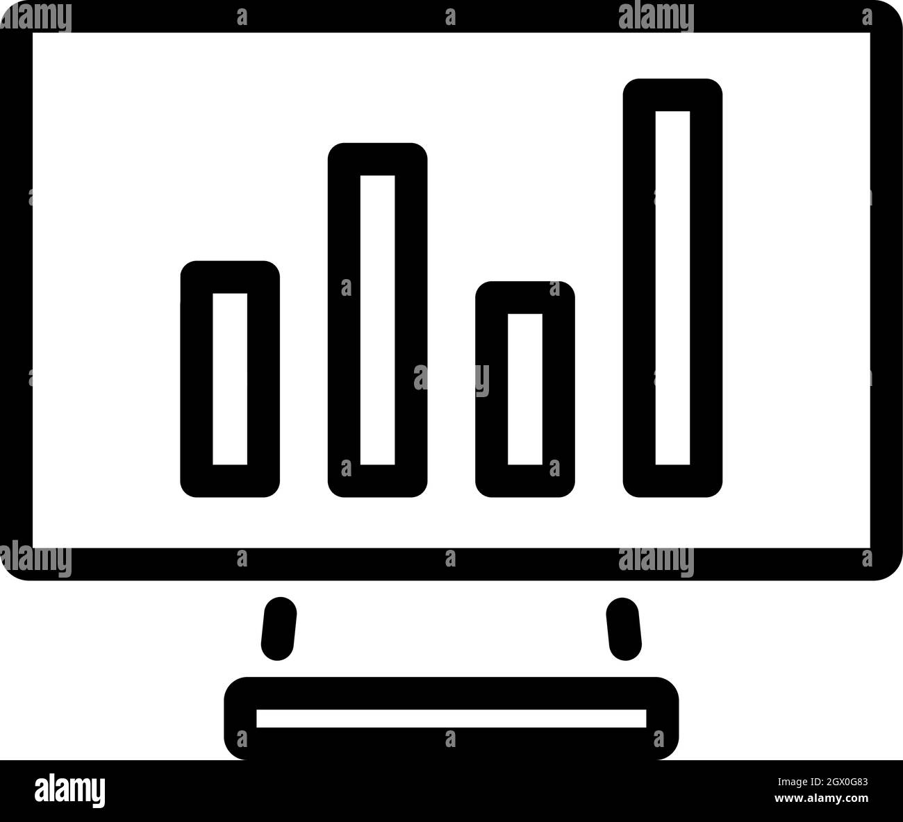 Monitor With Analytics Diagram Icon Stock Vector Image & Art - Alamy