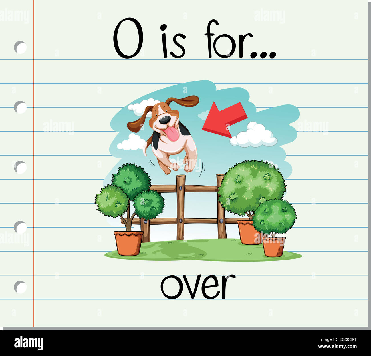Flashcard alphabet O is for over Stock Vector Image & Art - Alamy