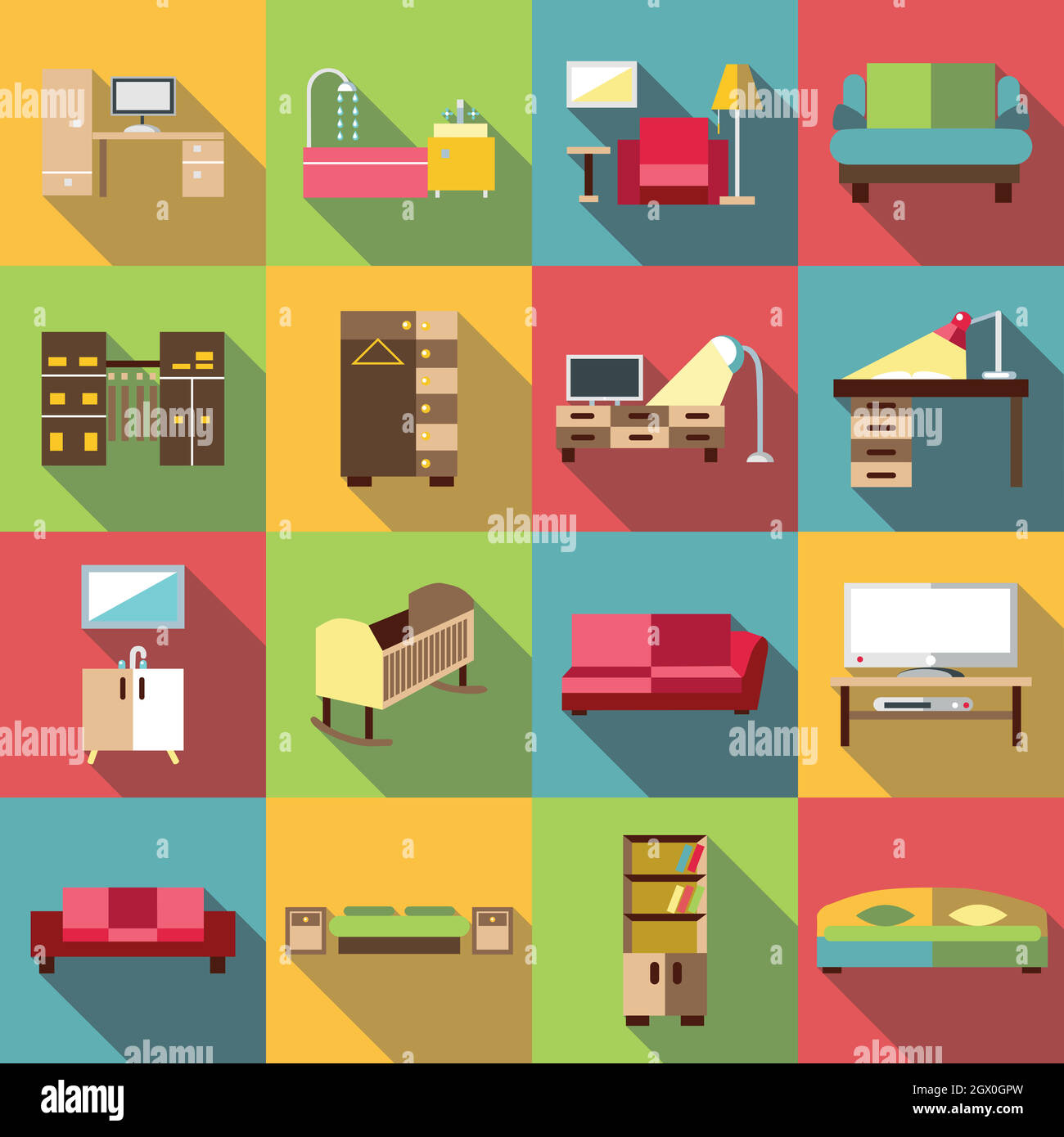 Home interior icons set, flat style Stock Vector Image & Art - Alamy Home interior icons set, flat style Stock Vector Image & Art - Alamy
