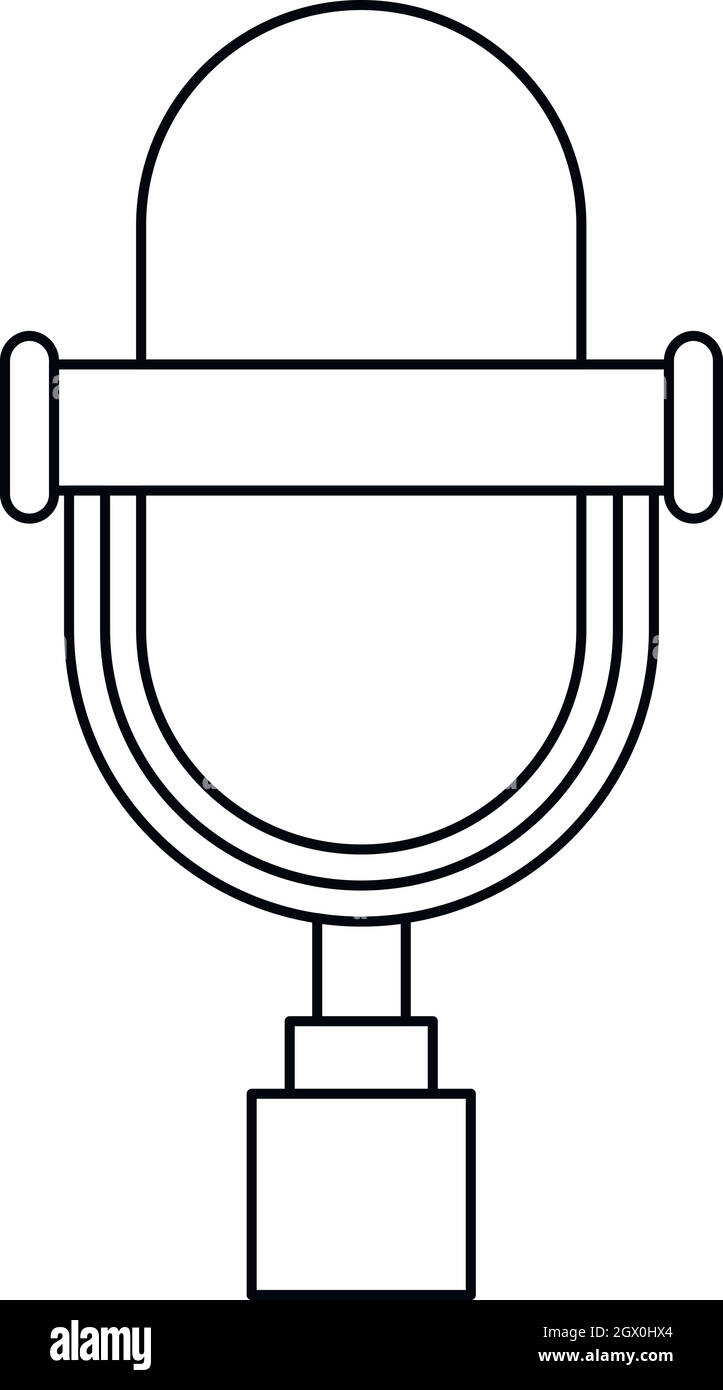 Vintage microphone icon, outline style Stock Vector Image & Art - Alamy