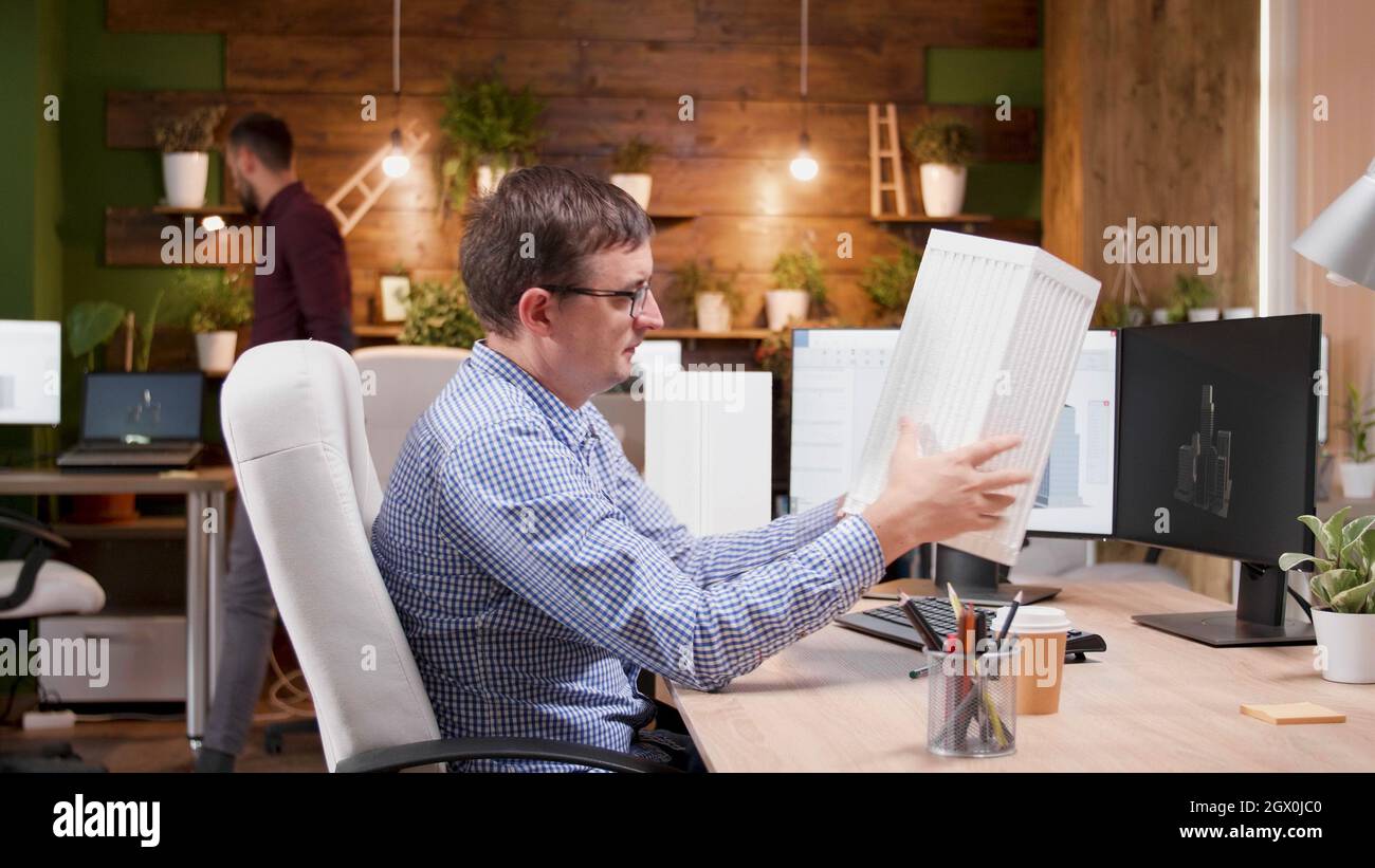 Focused graphic designer analyzing hi-res stock photography and images ...