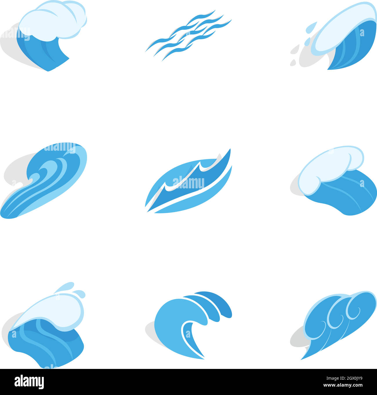 Water wave icons, isometric 3d style Stock Vector Image & Art - Alamy