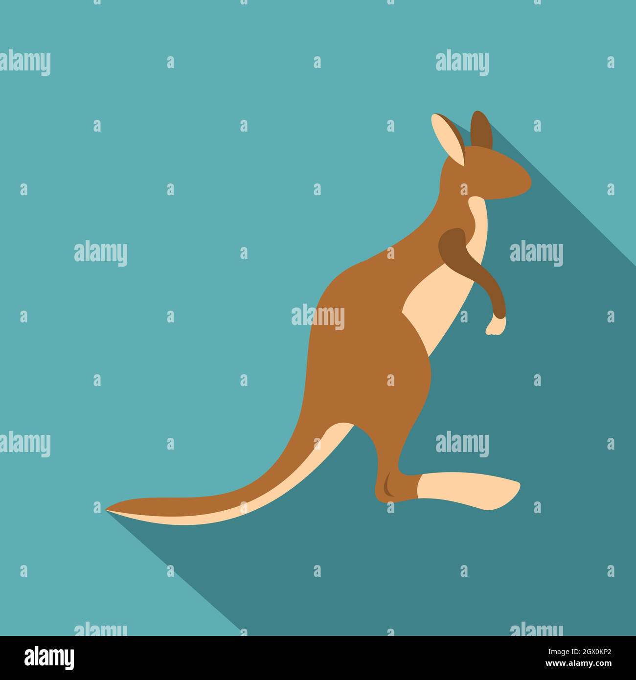 Kangaroo icon, flat style Stock Vector Image & Art - Alamy