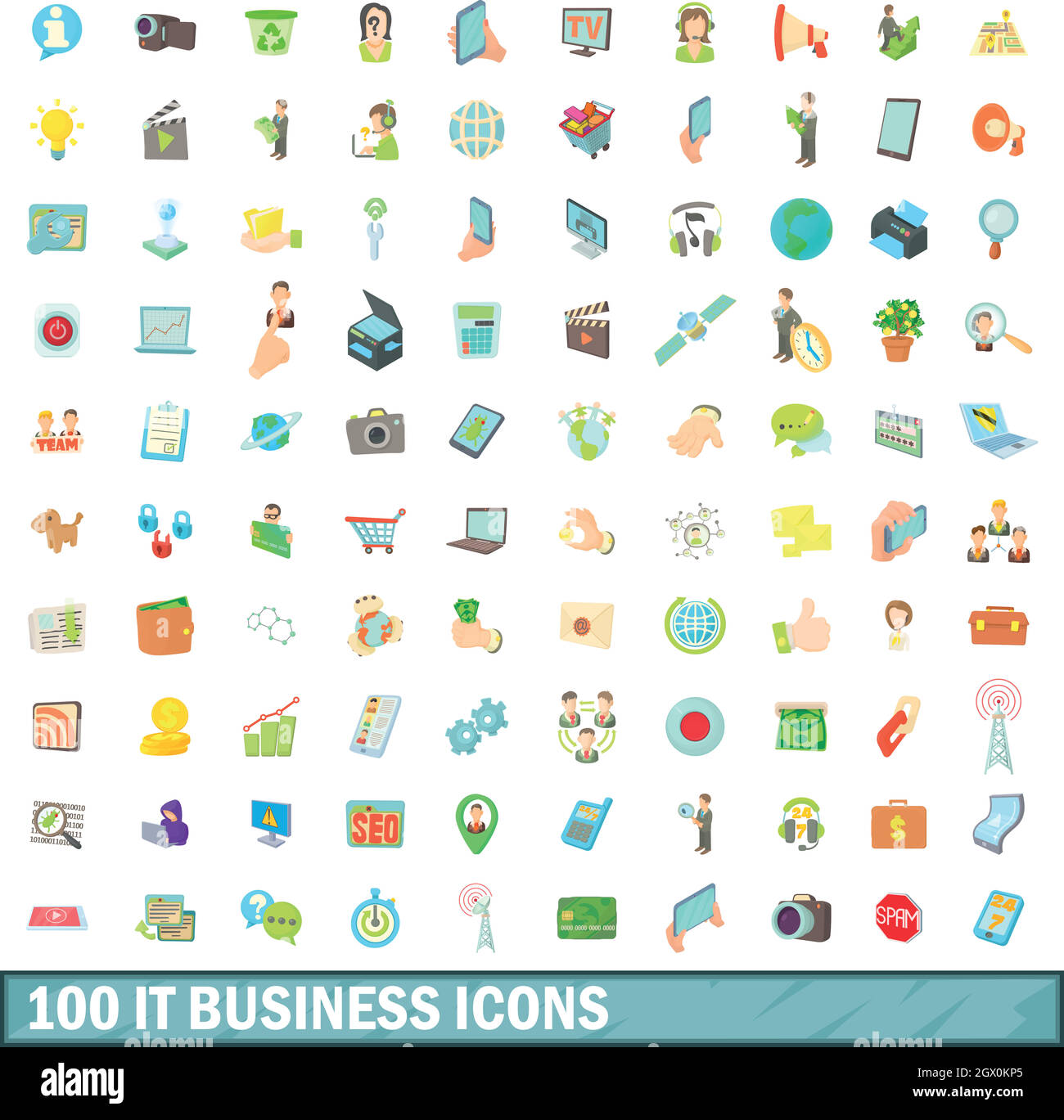 Business icon set 100 hi-res stock photography and images - Alamy