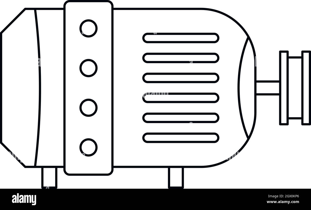 Electric motor icon, outline style Stock Vector Image & Art - Alamy