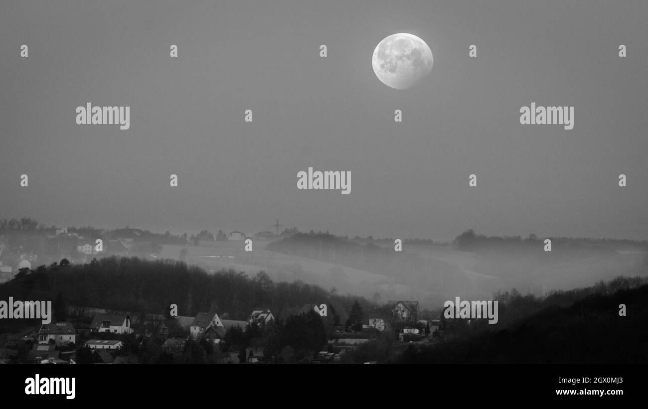Full moon germany Black and White Stock Photos & Images - Alamy