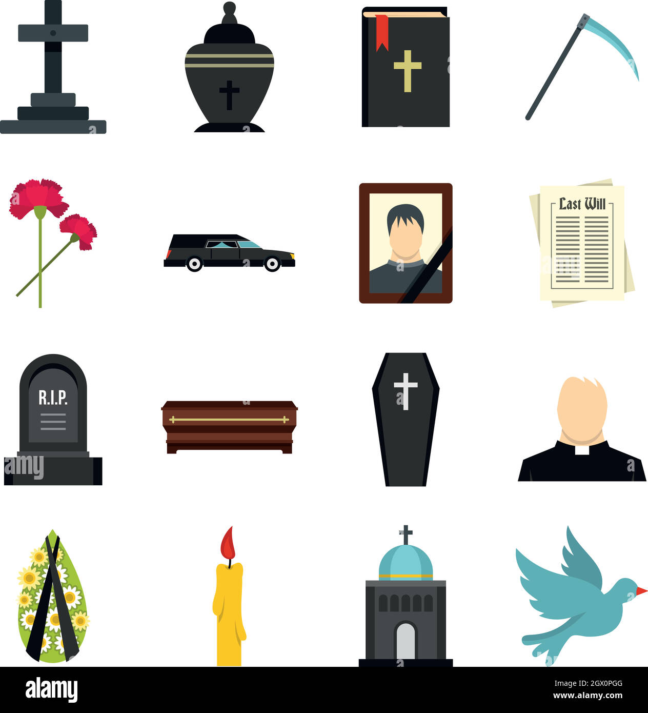 Peace flat icons Cut Out Stock Images & Pictures - Alamy