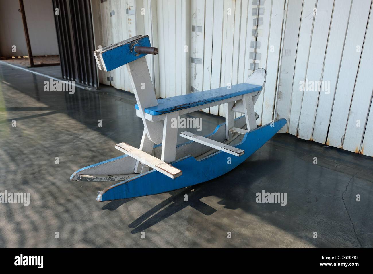Broken blue chair hi-res stock photography and images - Alamy