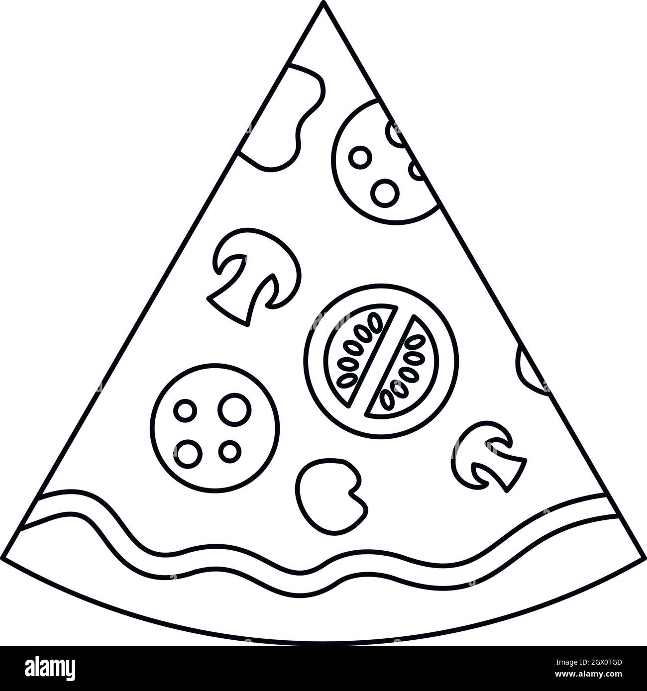Slice of pizza icon, outline style Stock Vector Image & Art - Alamy
