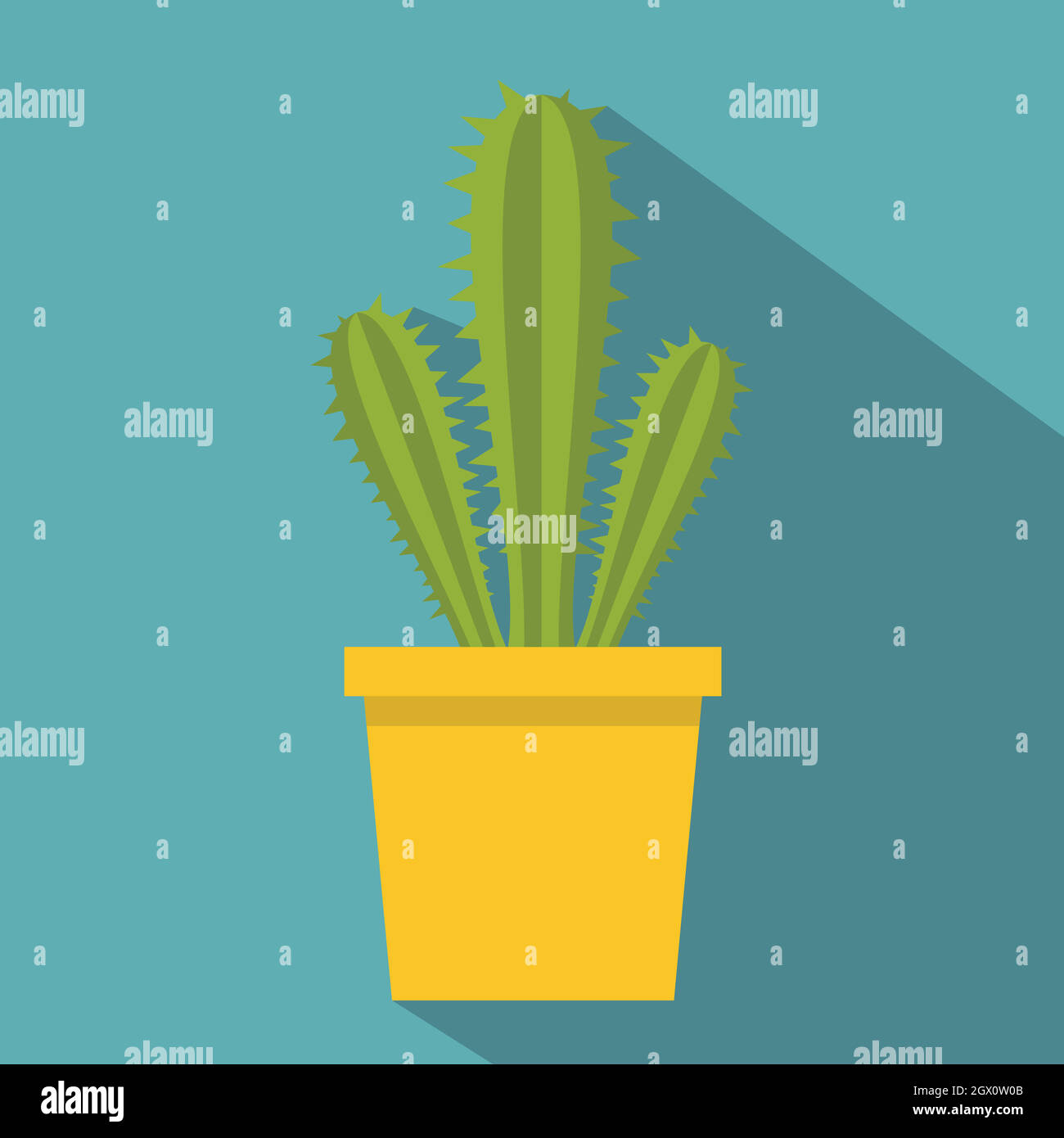 Potted green cactus plant Stock Vector Images - Alamy
