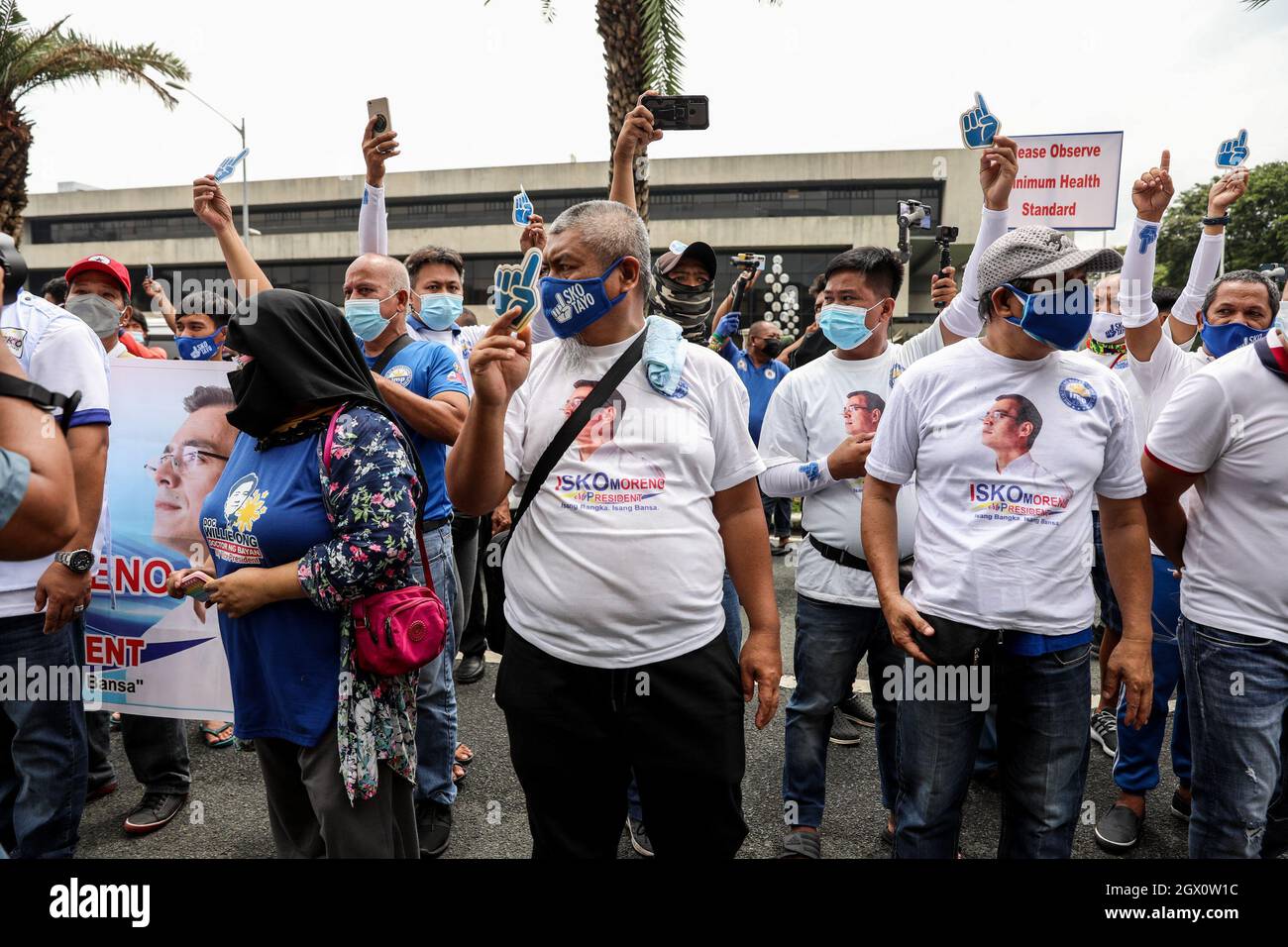 Metro Manila, Philippines. October 4, 2021: Supporters of Manila Mayor ...