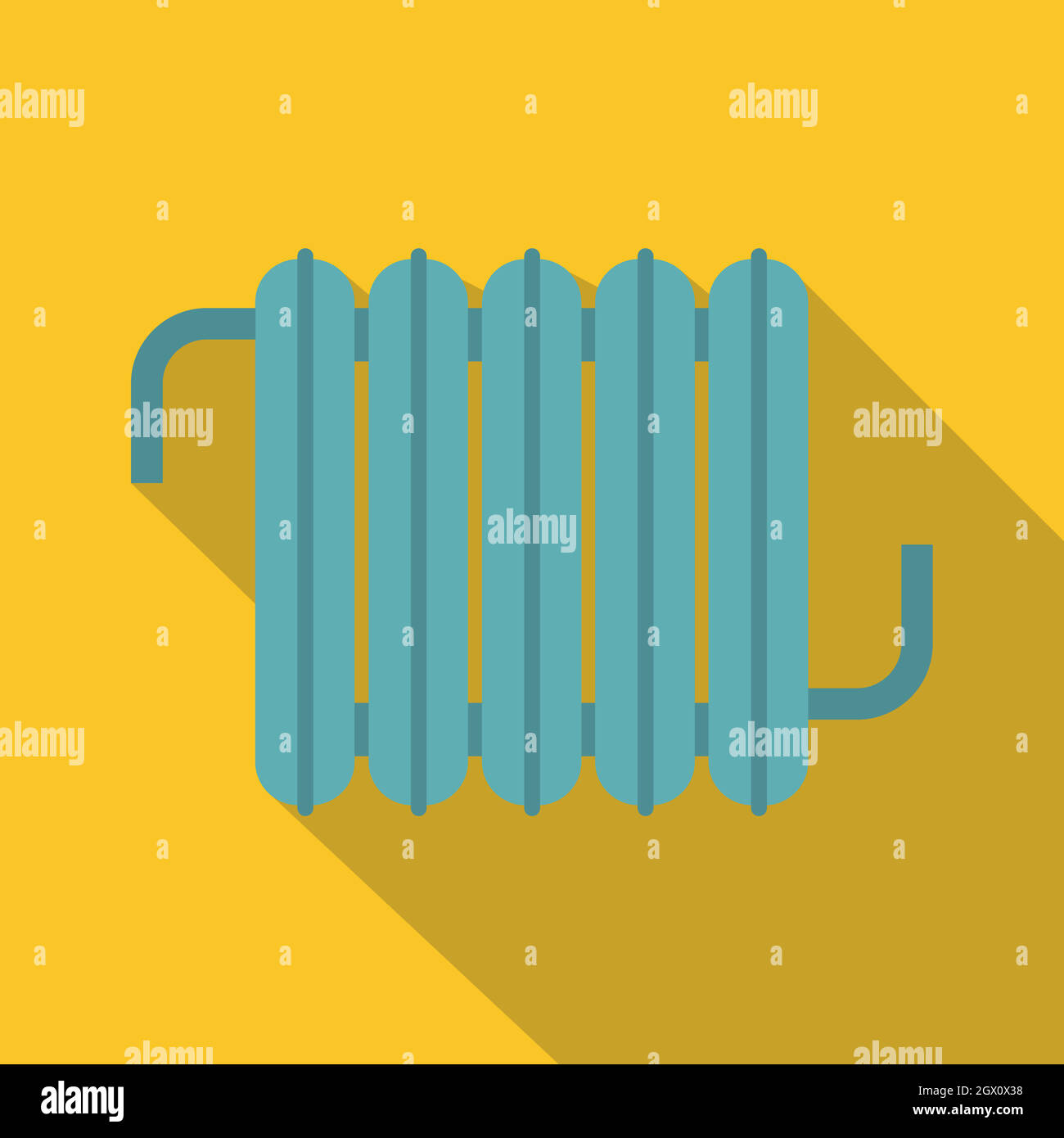 Retro iron central heating battery icon flat style Stock Vector Image ...