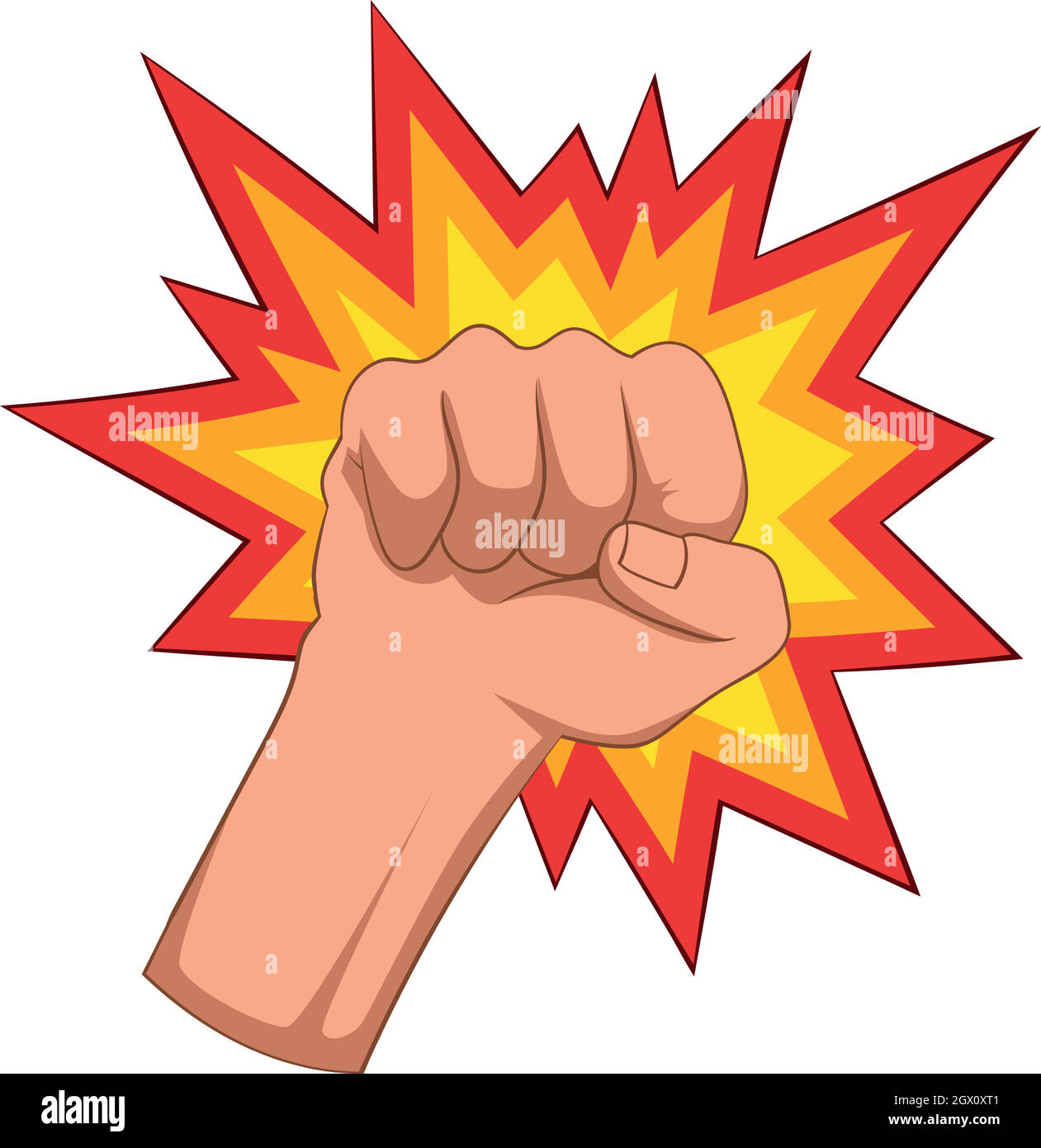 Fire fist icon, cartoon style Stock Vector Image & Art - Alamy
