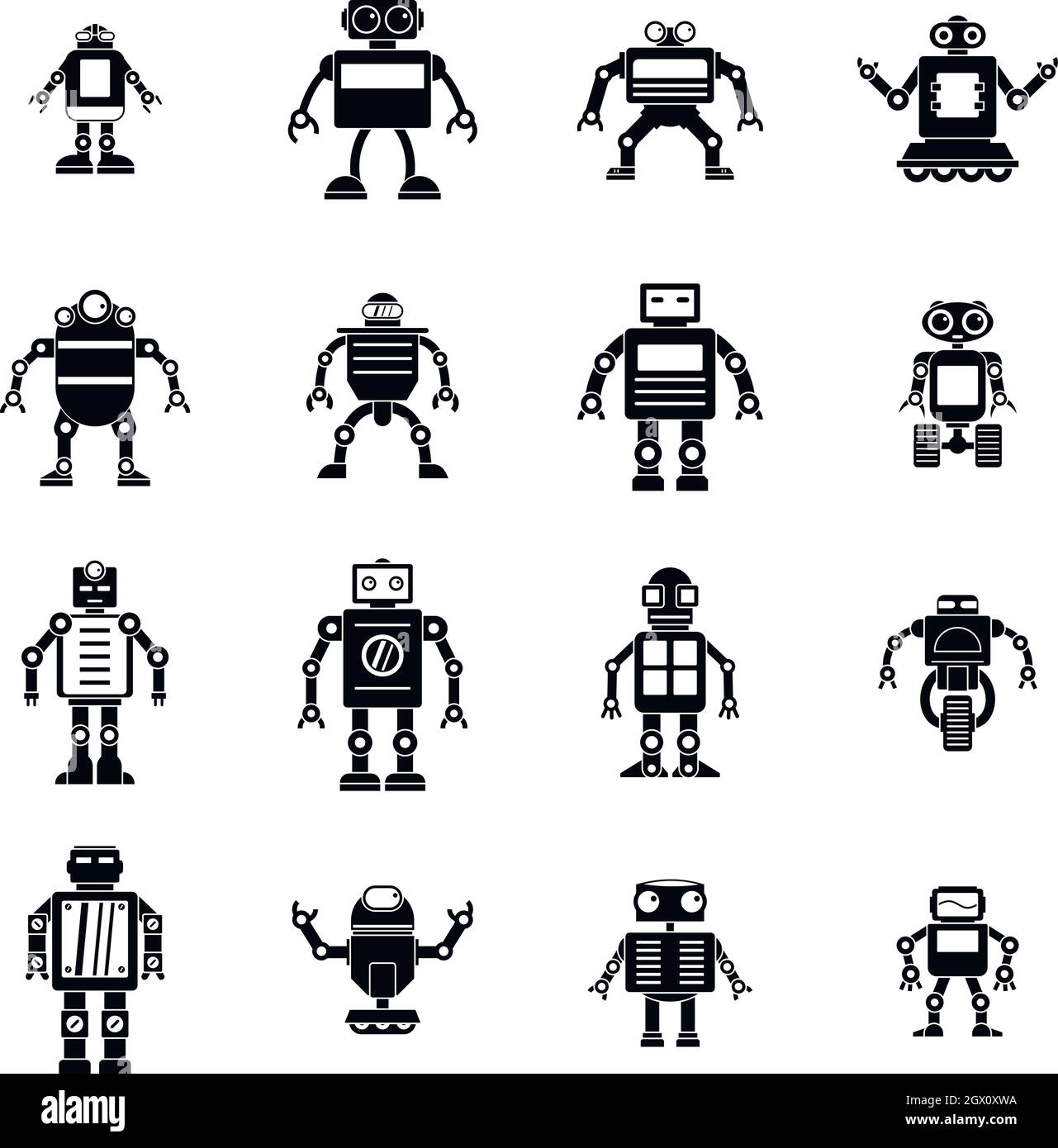 Robot icons set, simple style Stock Vector Image & Art - Alamy