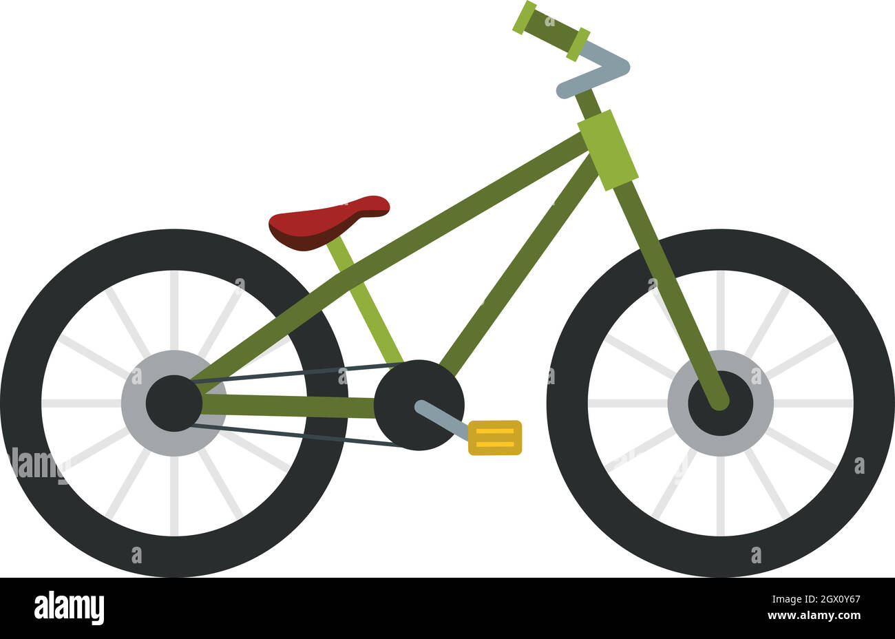 Green bike icon, flat style Stock Vector Image & Art - Alamy