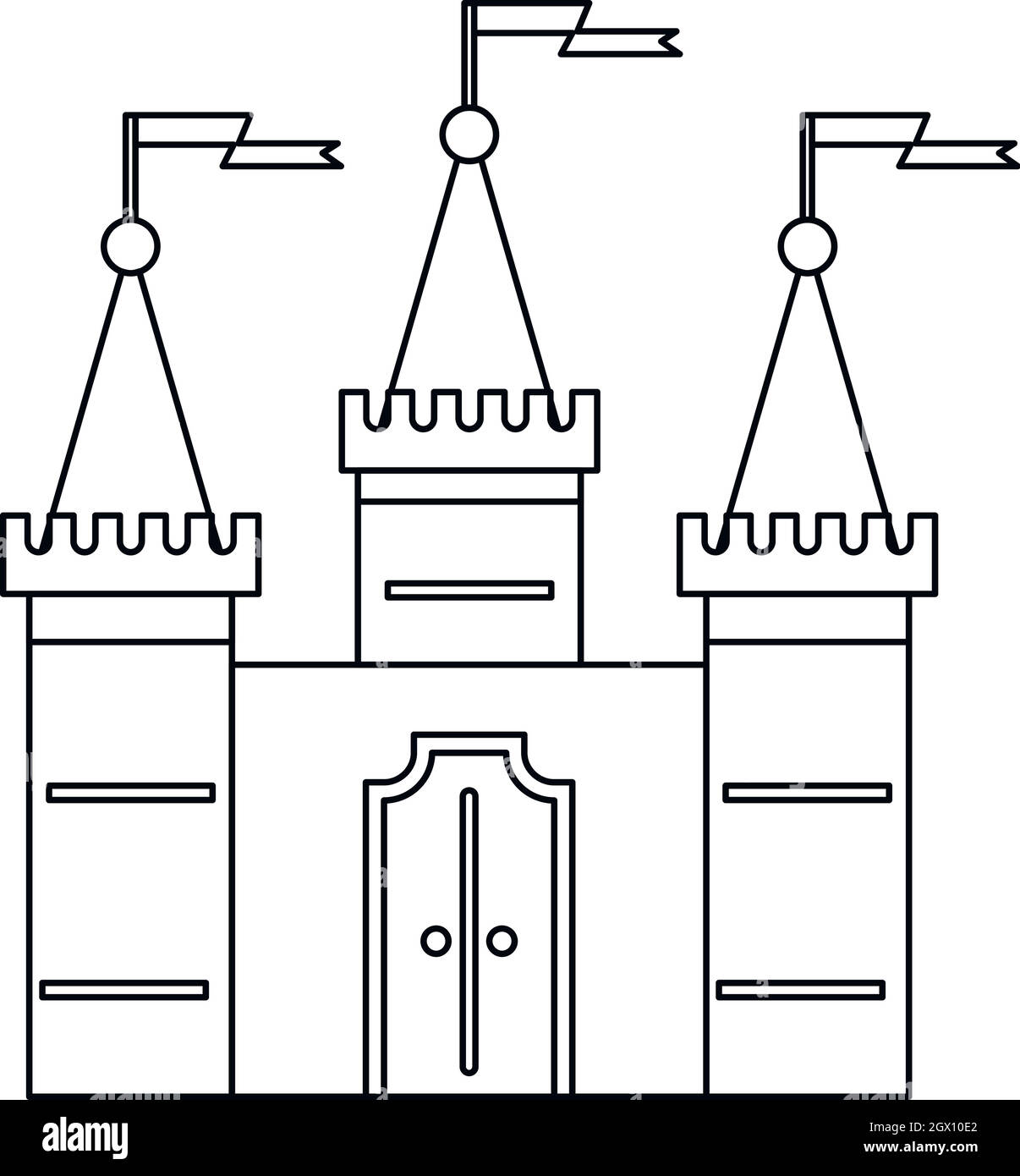 Simple Castle Clipart Black And White