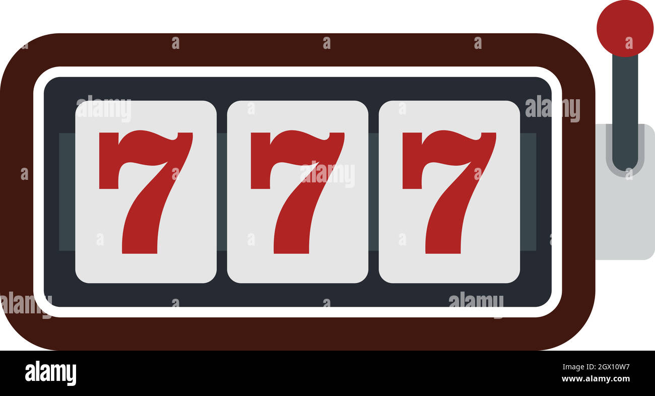 Slot machine with three sevens icon, flat style Stock Vector Image ...