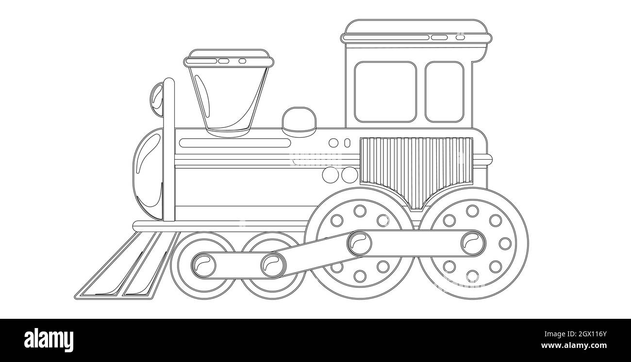 Coloring Cartoon Train Images Premium Vector | Train Cartoon Coloring