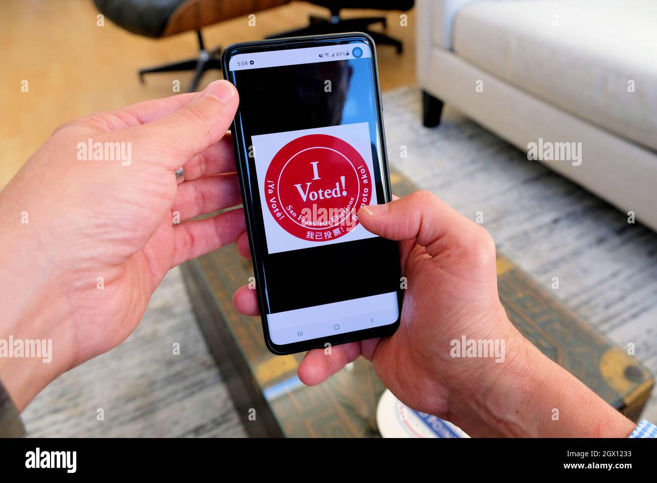 I voted sticker spanish hi-res stock photography and images - Alamy