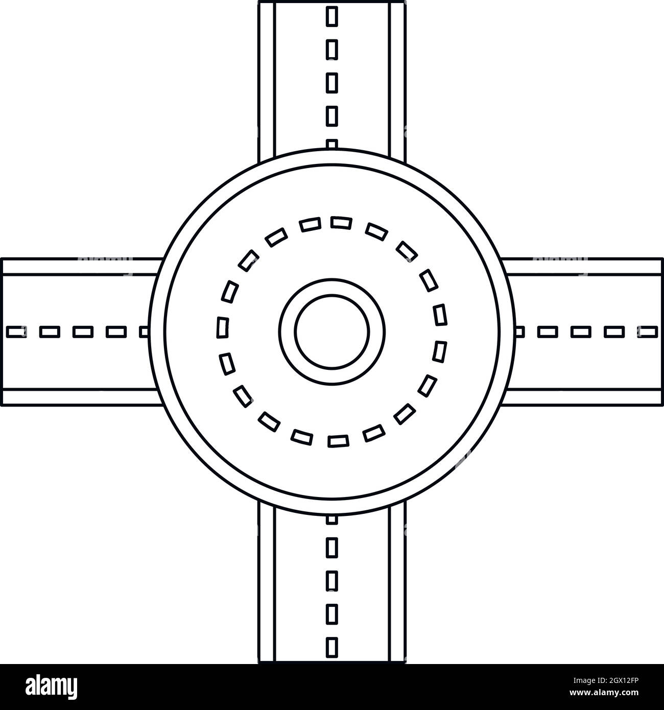 Road junction icon, outline style Stock Vector Image & Art - Alamy